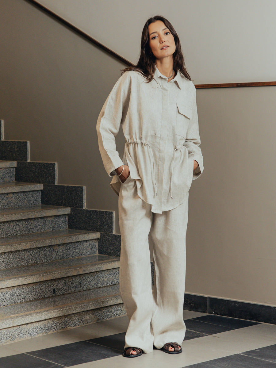 Basic Linen Pants - Ivory – ASCIA