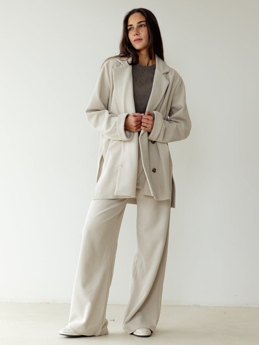 Tailored Suede Set - Creme – ASCIA